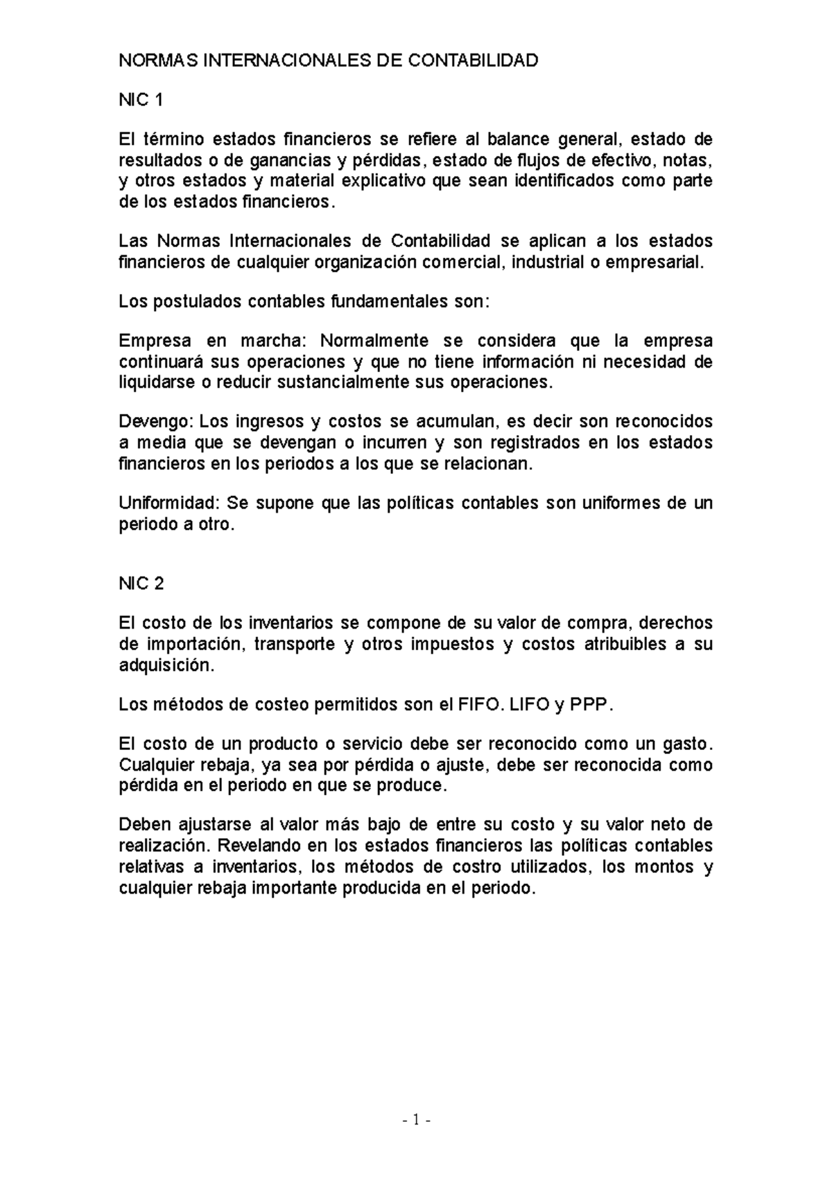 NIC - nic - NORMAS INTERNACIONALES DE CONTABILIDAD NIC 1 El término ...