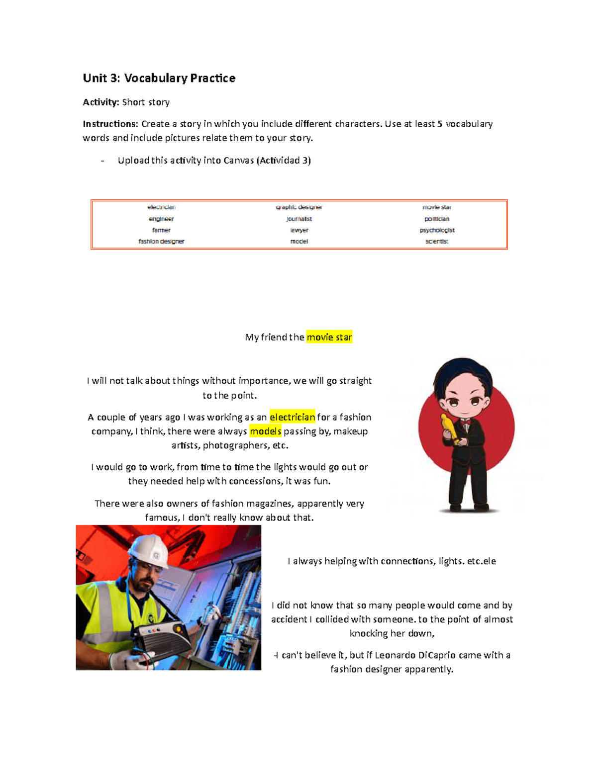 Historia 3 - ready dont pass - Unit 3: Vocabulary Practice Activity ...