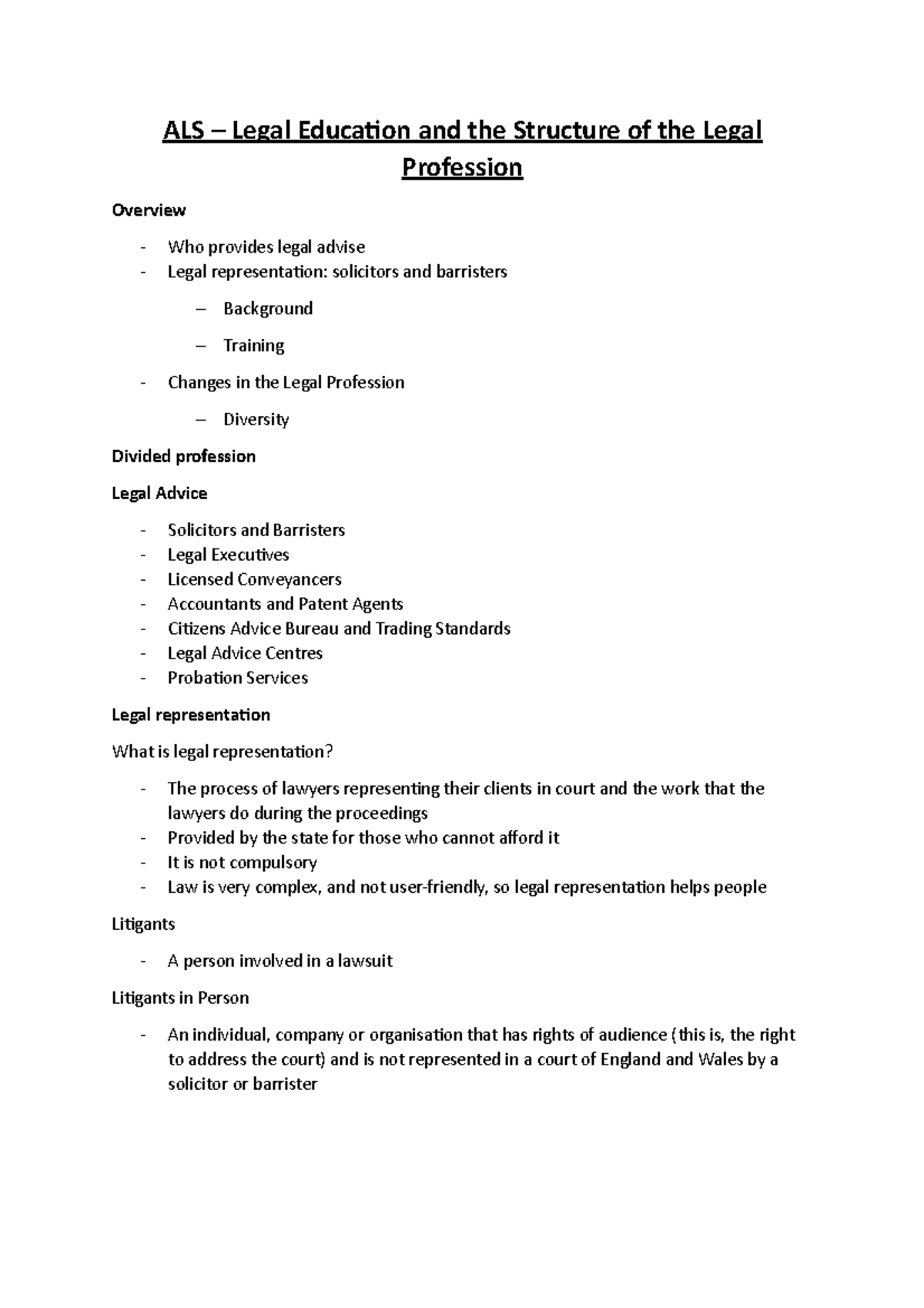 Legal Education and Structure of legal profession - ALS – Legal ...
