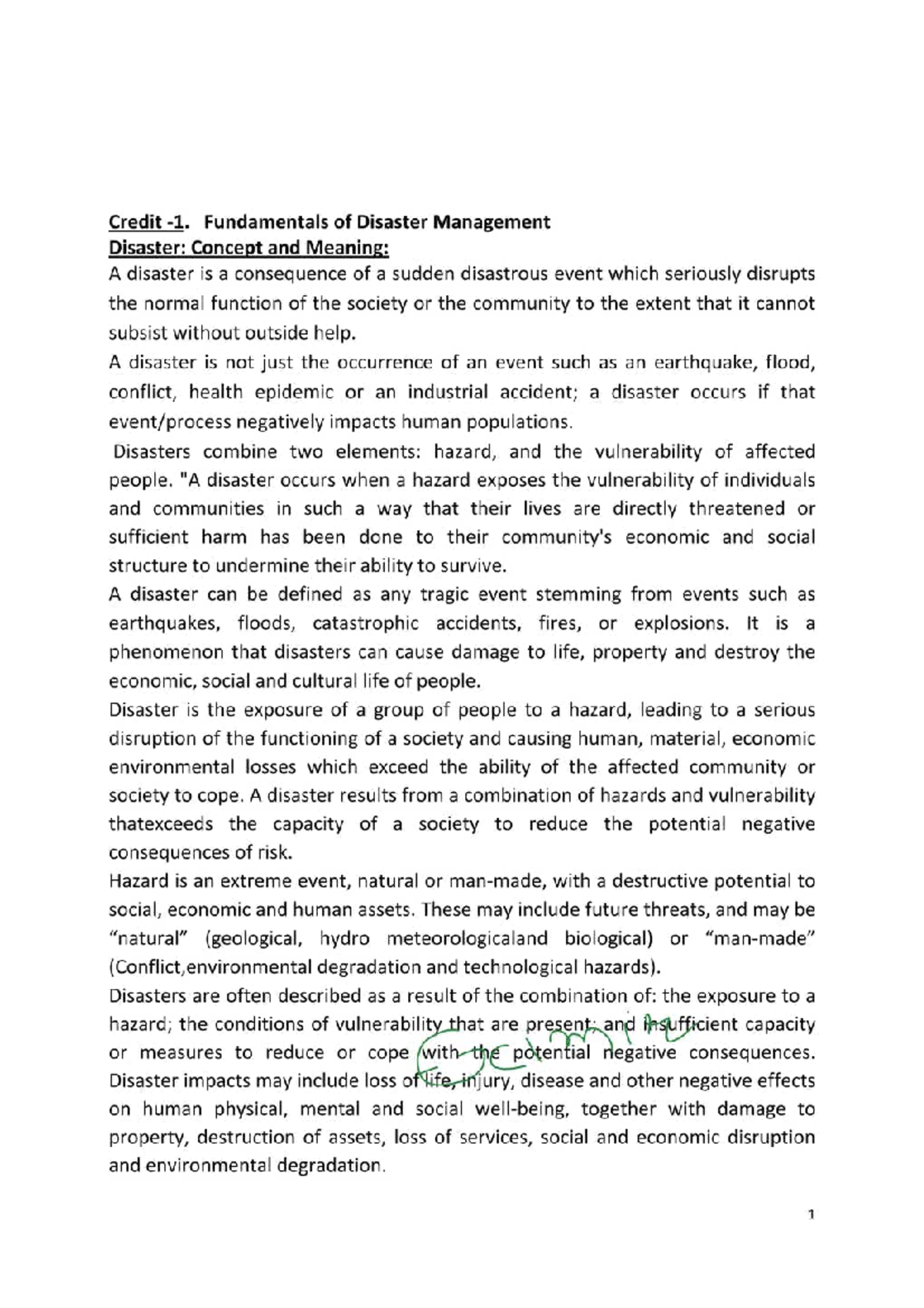 Disaster management skill 3rd-4th - Studocu