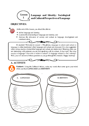 Module 1- Lesson 1-Language and Identity-Sociological and Cultural ...