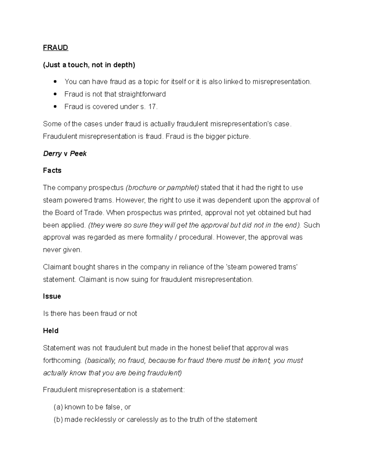 04 Fraud - frau - FRAUD (Just a touch, not in depth) You can have fraud ...