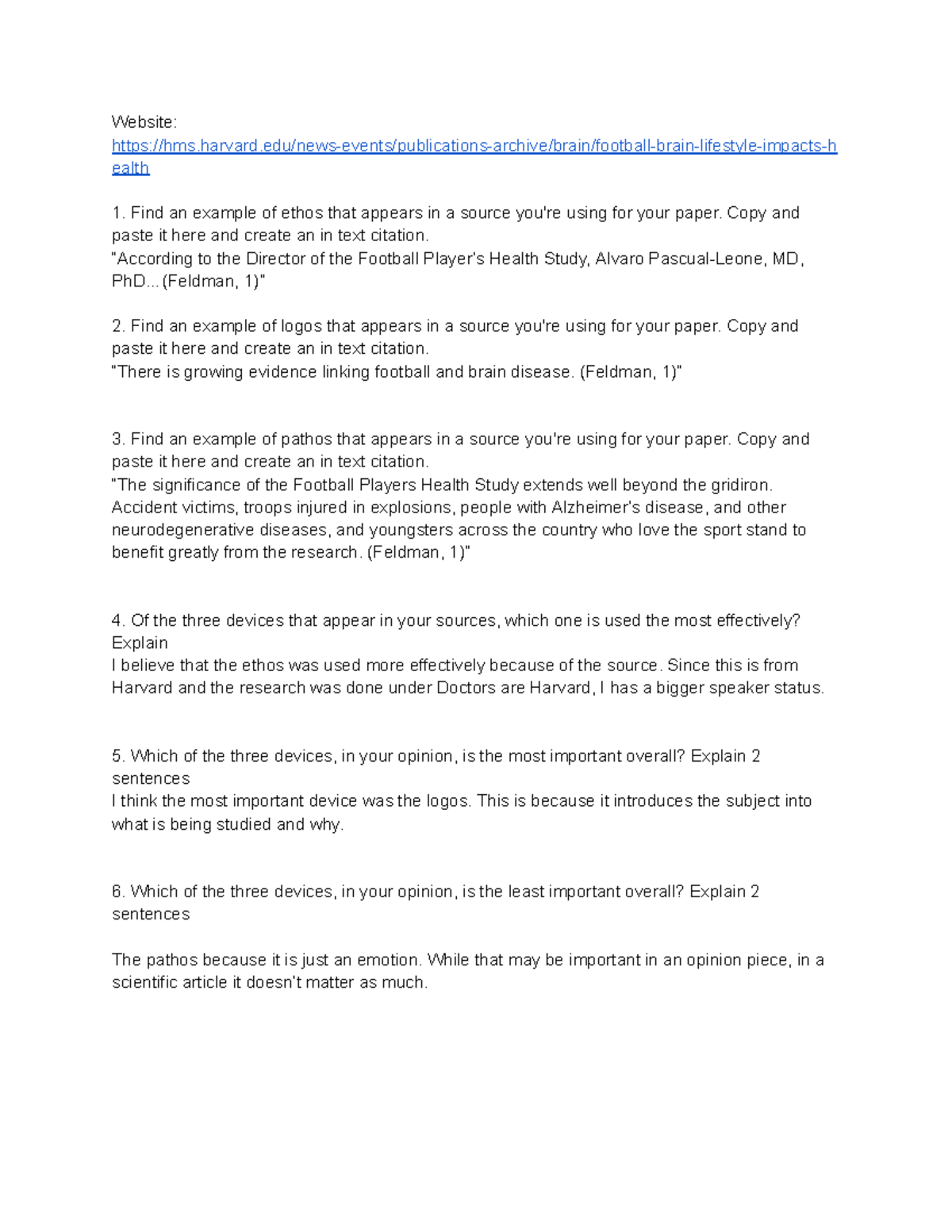 Ethos, Logos, and Pathos - Website: - Studocu