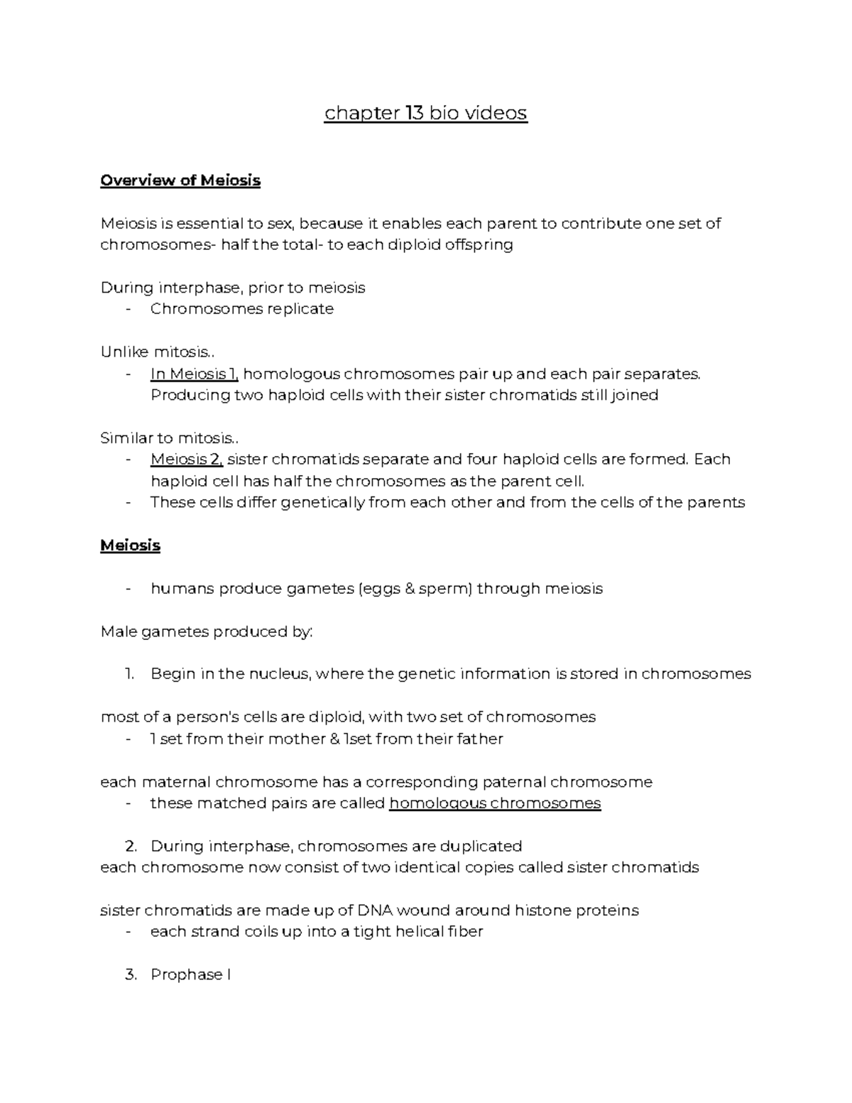 Bio chapter 13 videos - Notes - chapter 13 bio videos Overview of ...