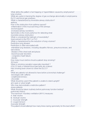 Pft set 1 - pulmonary function testing lecture notes - What is the most ...