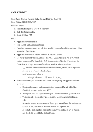 Tutorial 9 Statutory Interpretation - LEGAL METHOD (LIA 1001) TUTORIAL ...