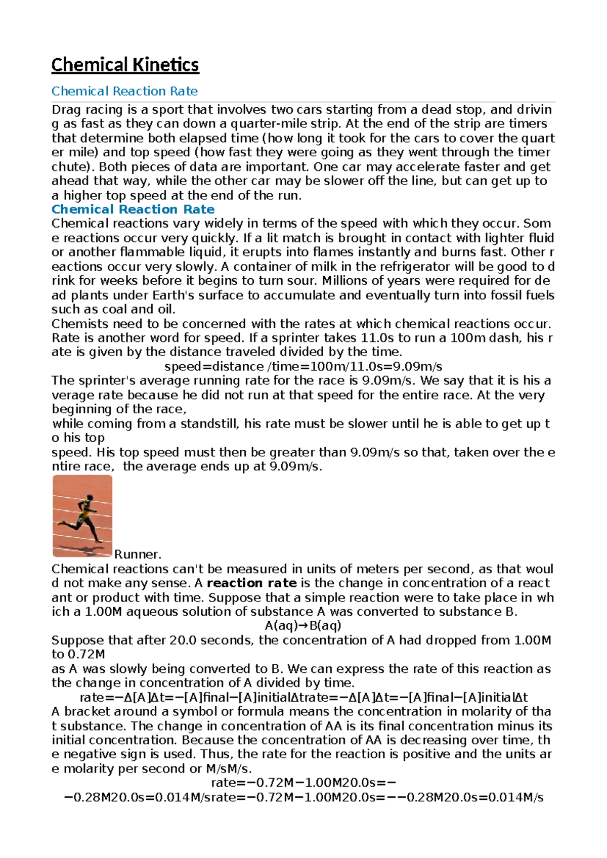 Chemical Kinetics- for aioue BS5-14102024 - Chemical Kinetics Chemical Reaction Rate Drag racing ...