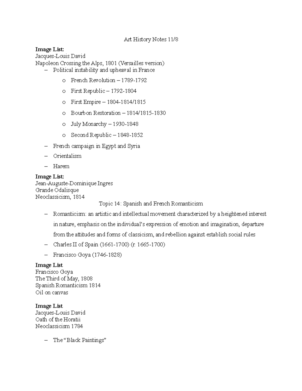 Art History Notes 11:8 - Art History Notes 11/ Image List: Jacques ...