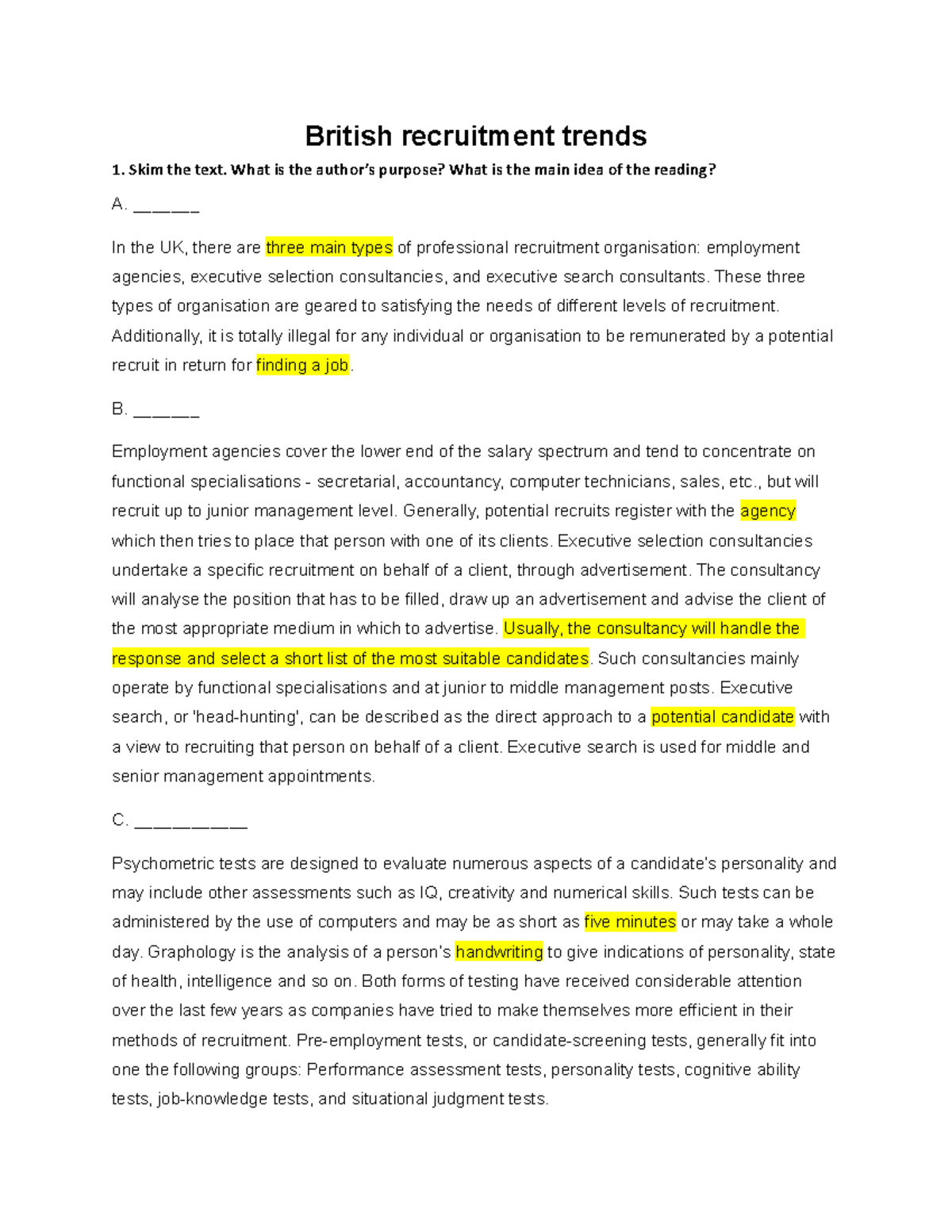 4.2 Recruiting across the channel Student version - British recruitment ...