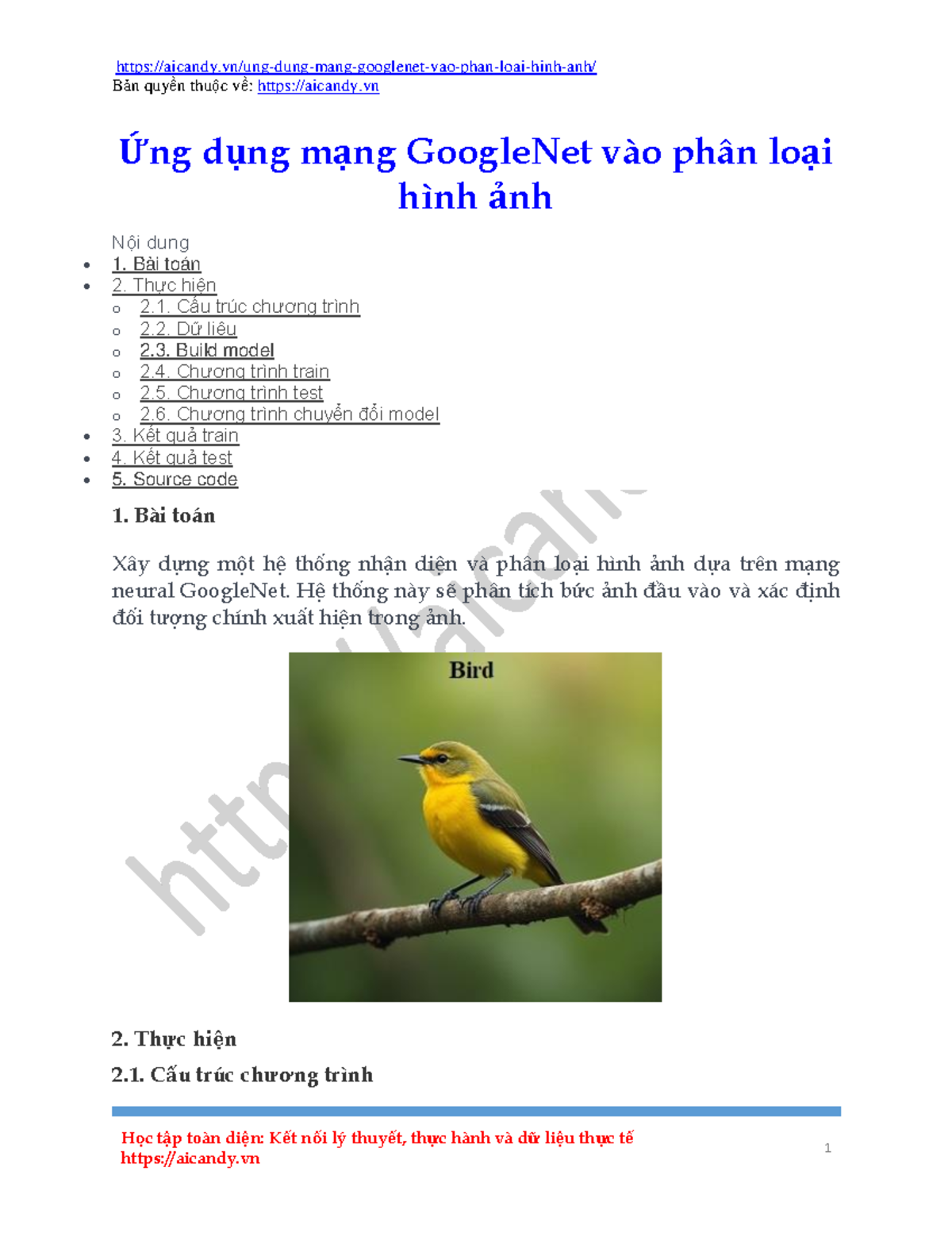 Ứng dụng mạng Google Net vào phân loại hình ảnh - Bản quyền thuộc về ...