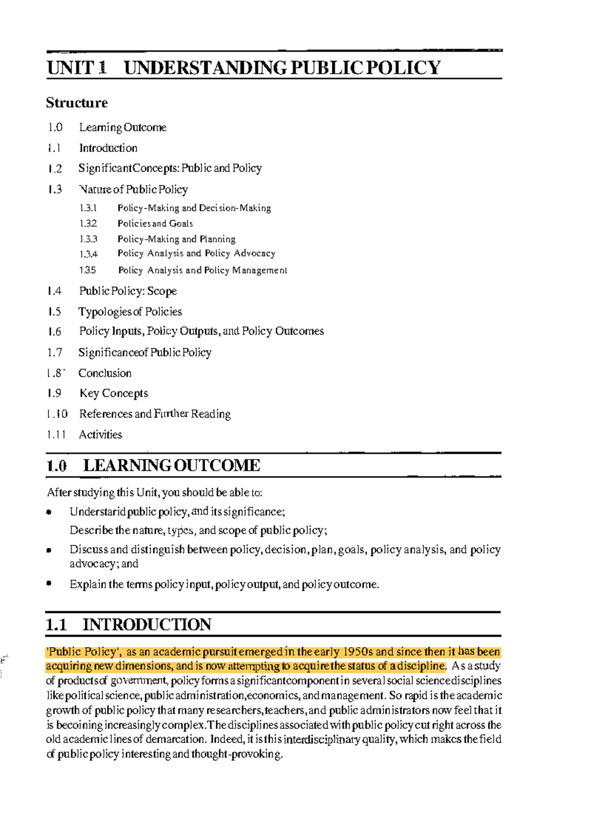 8-10 - Definition, Nature, Types , Significance, Scope - UNIT 1 UNDERSTANDING PUBLIC POLICY ...