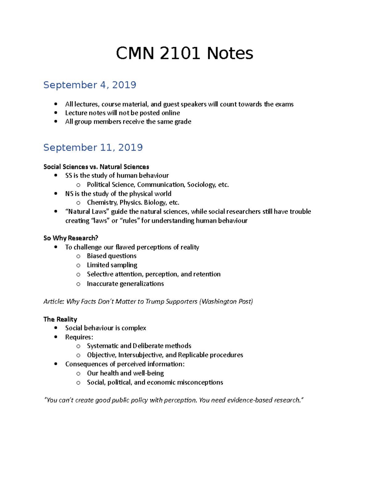 CMN 2101 Notes - additional information - CMN 2101 Notes September 4 ...