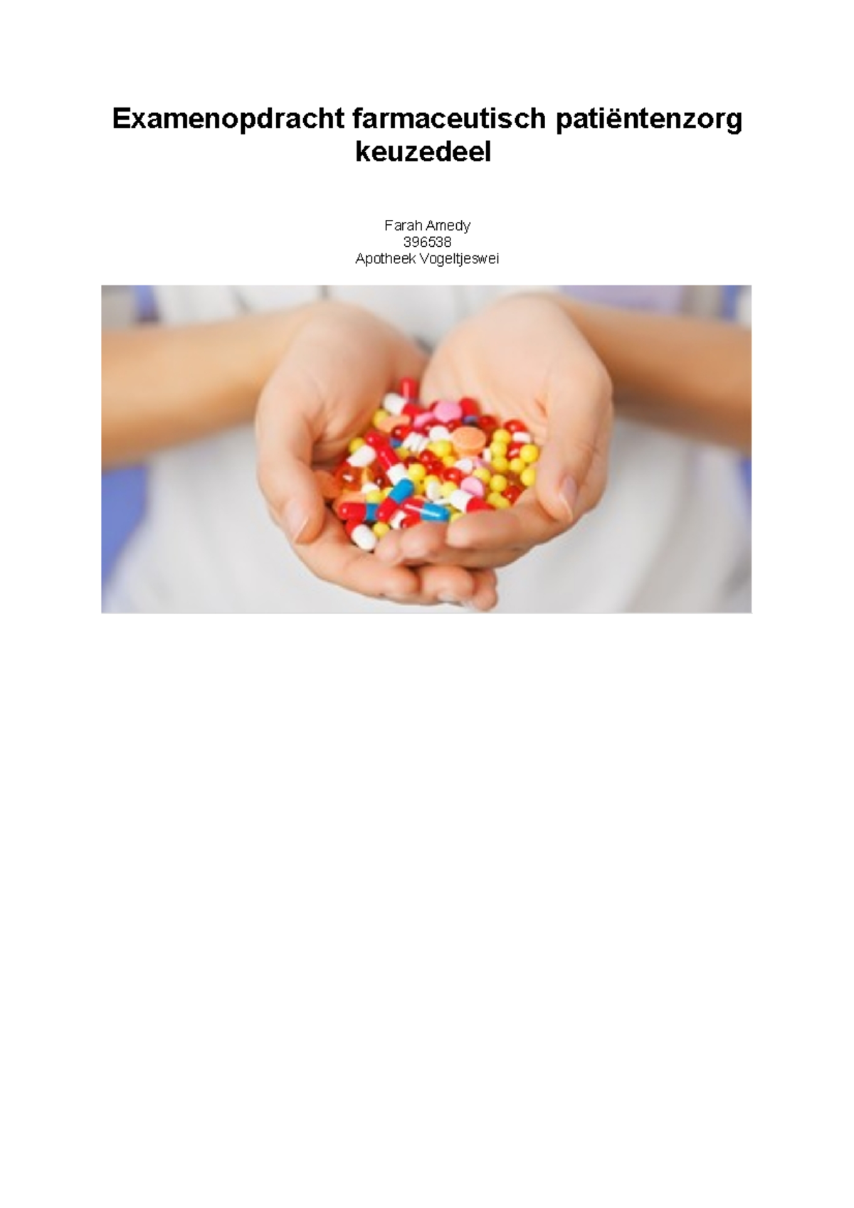 Farmaceutisch Patienten Zorg keuzedeel - Studeersnel