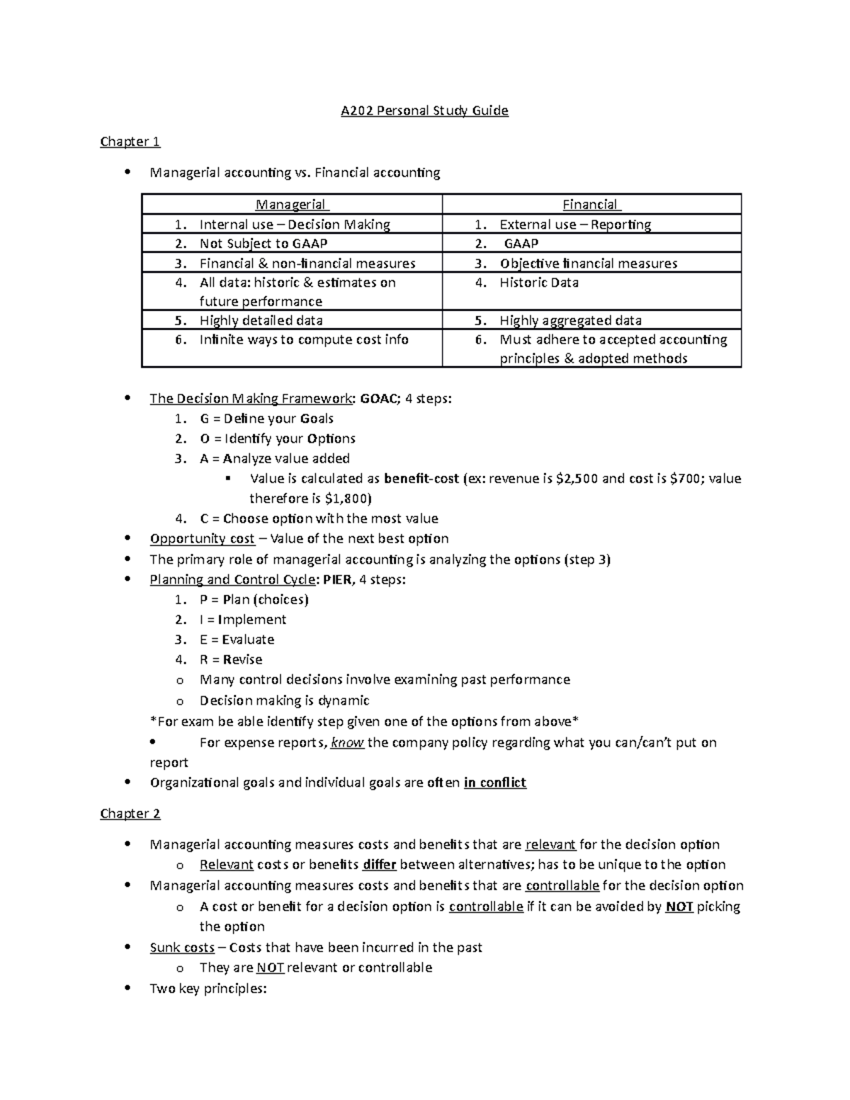 A202 Personal Study Guide - A202 Personal Study Guide Chapter 1 ...