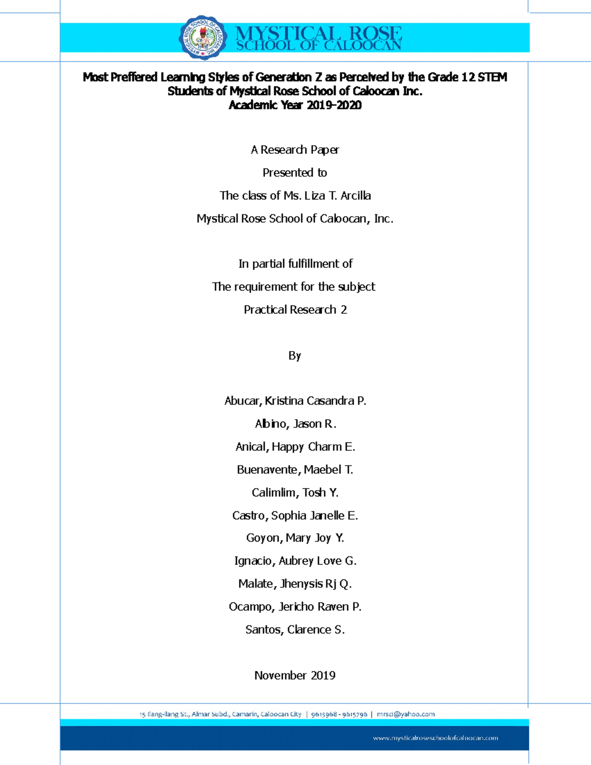 Chapter 1 OKAY NA TO - This shows an example of how a proper ...