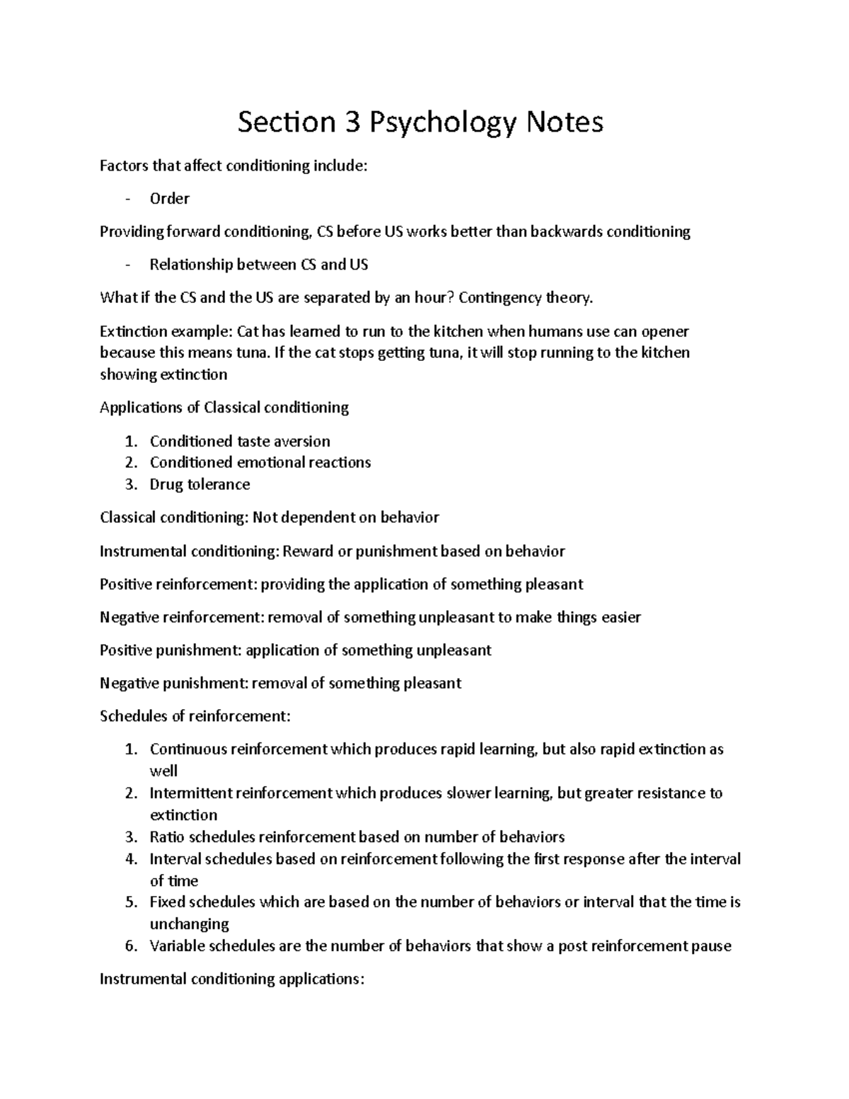 Section 3 Psychology Notes - Section 3 Psychology Notes Factors that ...