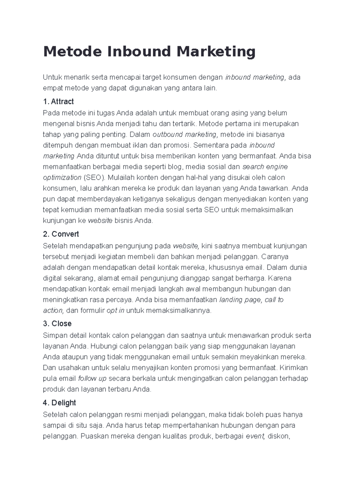 Metode Inbound Marketing - Metode Inbound Marketing Untuk menarik serta ...