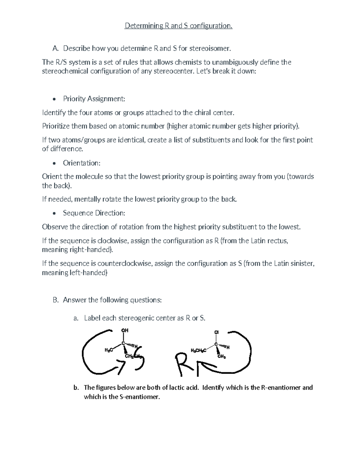 Determining R And S Page Determining R And S Configuration A Describe How You Determine R 