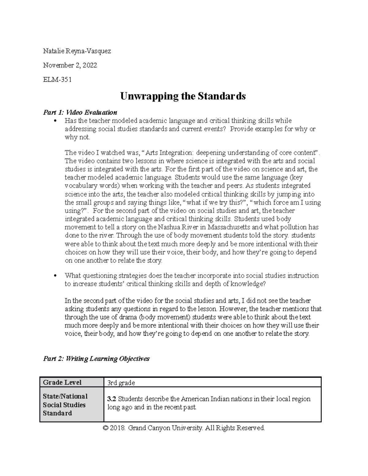 ELM 351 T1 Unwrapping the Standards Chart - Natalie Reyna-Vasquez ...
