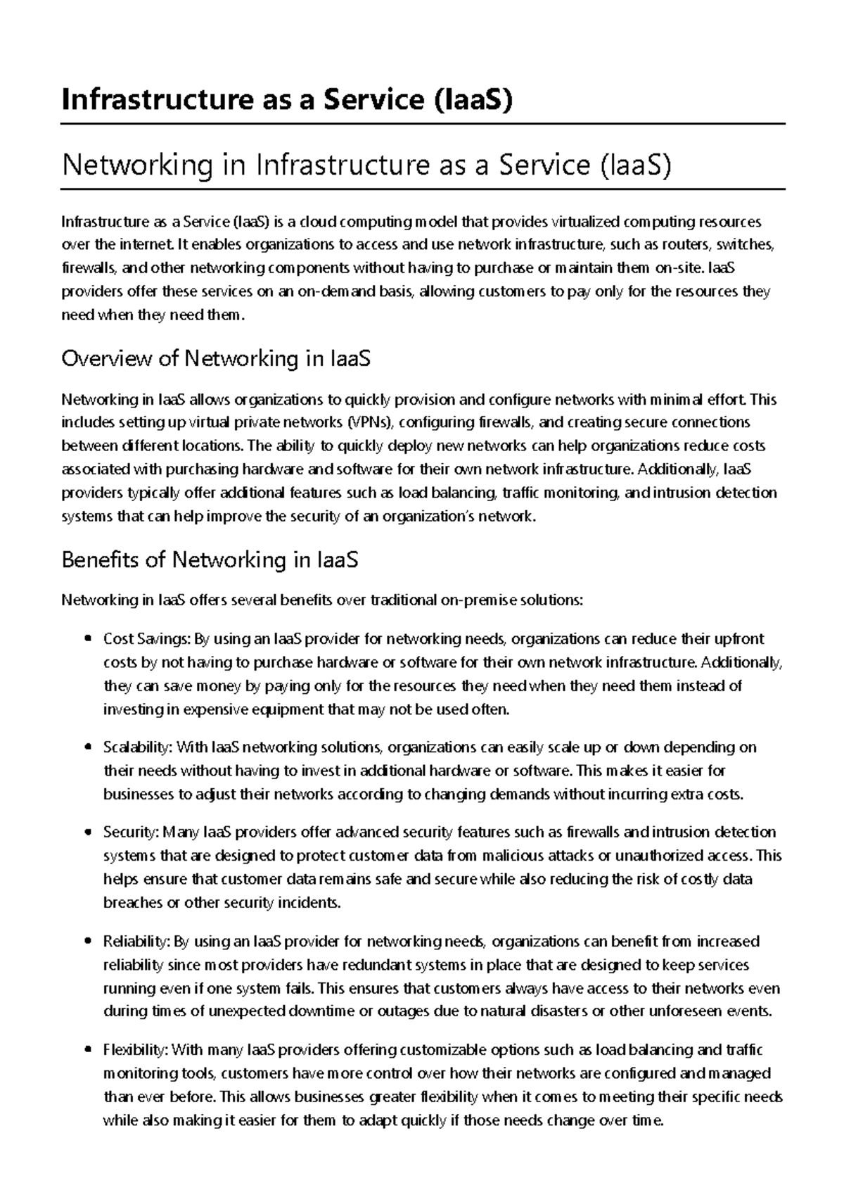 Infrastructure as a Service Iaa S in computer network concepts ...