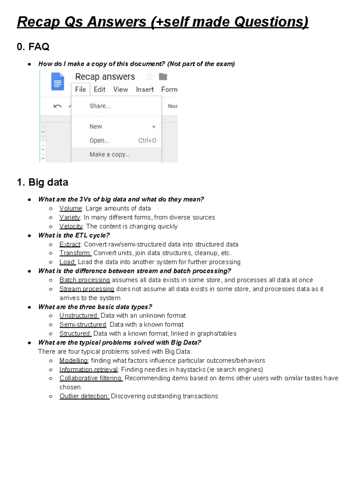Recap answers - Recap Qs Answers (+self made Questions) 0. FAQ How do I ...