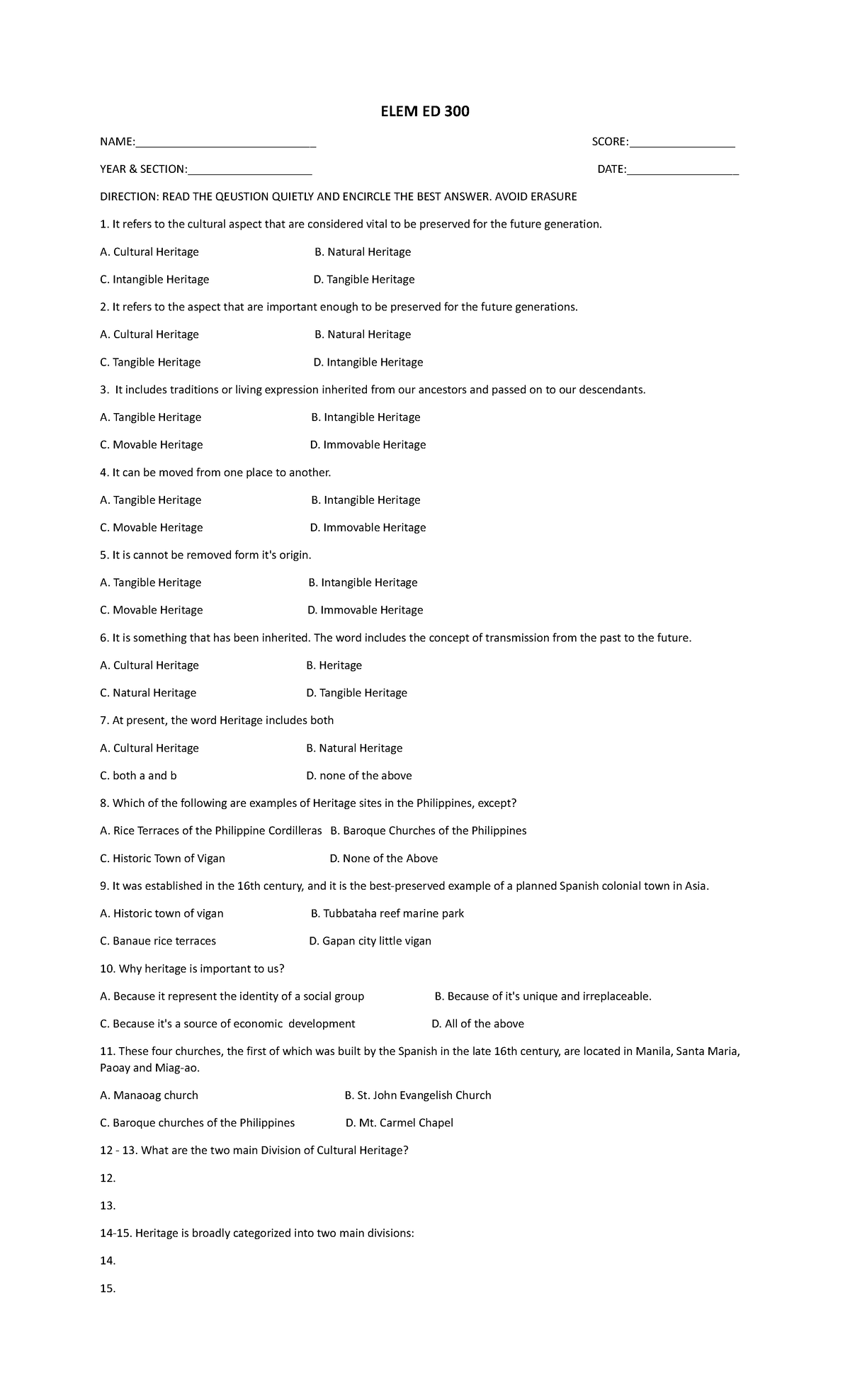 ELEM-ED-300 - this my lectures notes in my classes - ELEM ED 300 NAME