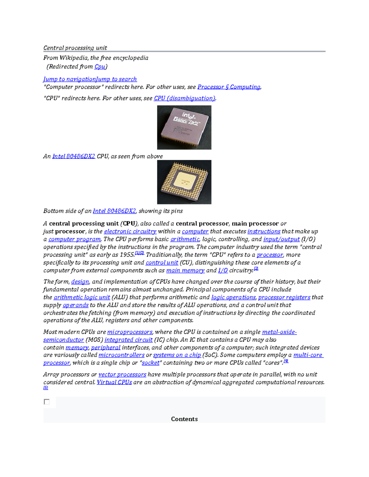 Central processing unit - For other uses, see Processor § Computing ...