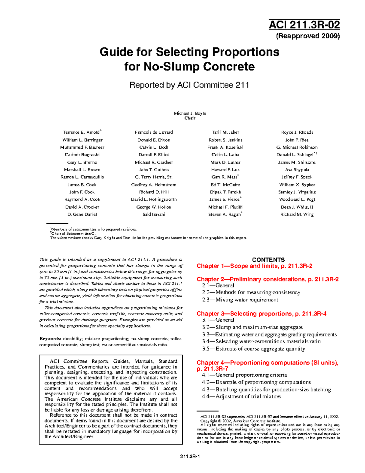 ACI 211.3R-02 R09 Guide for Selecting Proportions for No-Slump Concrete ...