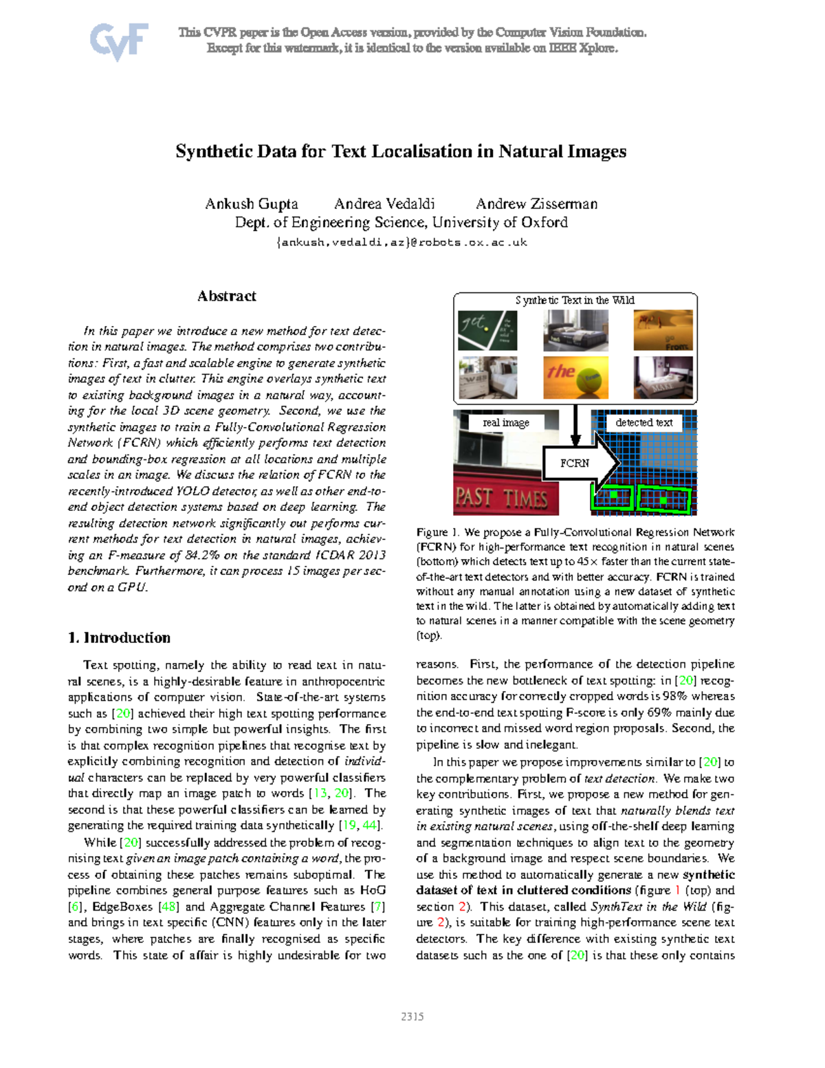 Gupta Synthetic Data for CVPR 2016 paper - Synthetic Data for Text Localisation in Natural ...
