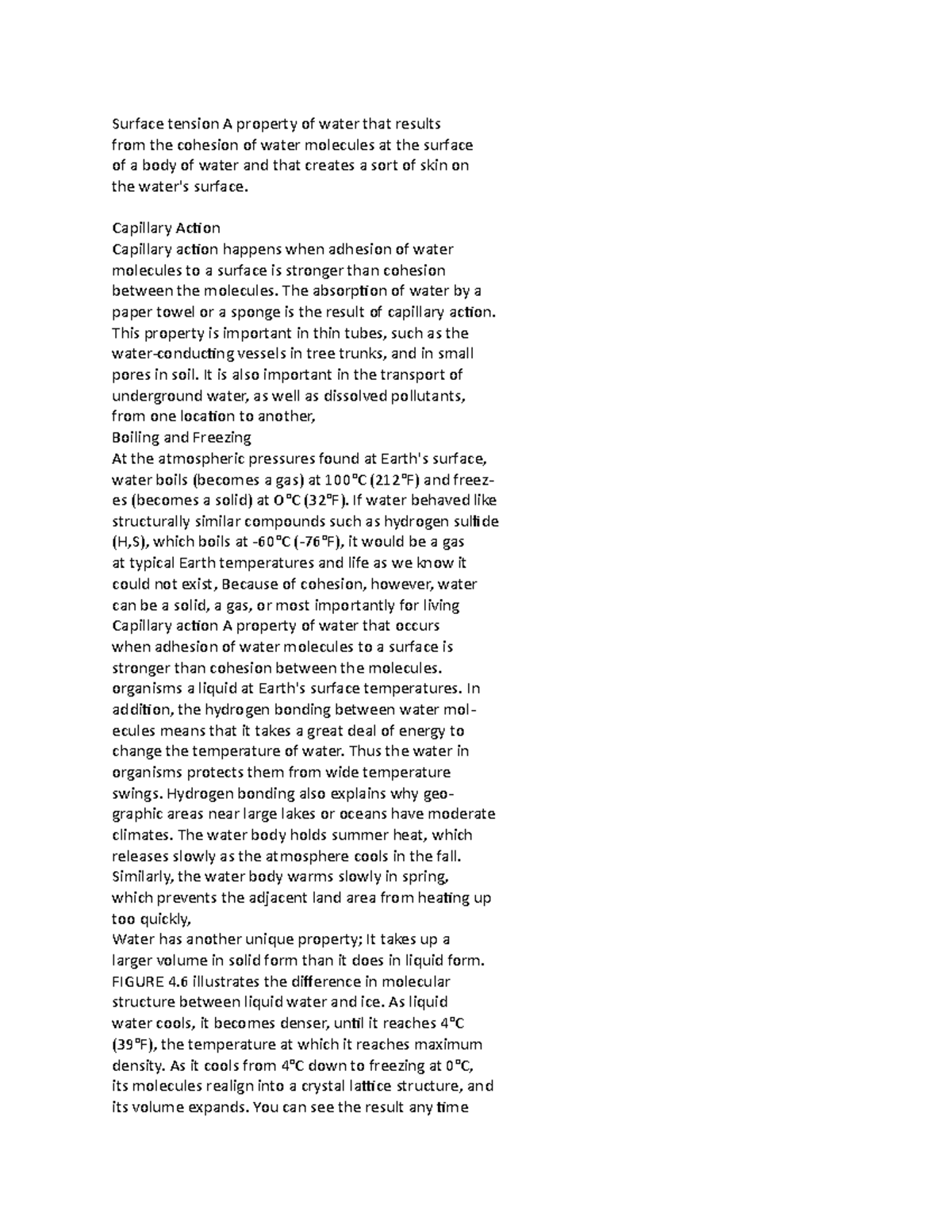 Properties of Atoms And Matter - Surface tension A property of water ...