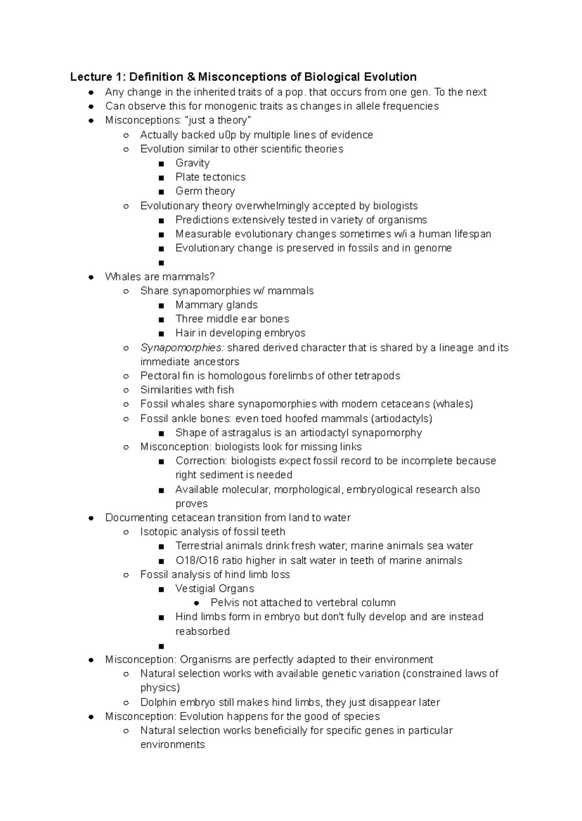 BIOL 2400 Course Notes - Lecture 1: Definition & Misconceptions of ...