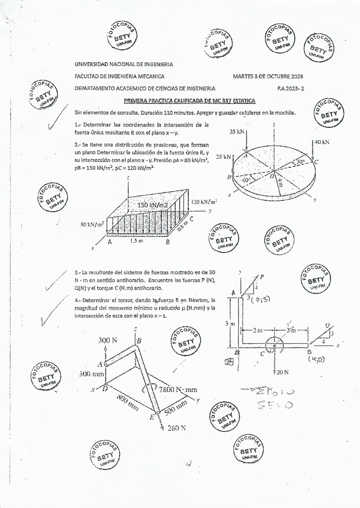 Estatica-PC1 - ESTATICA - Studocu