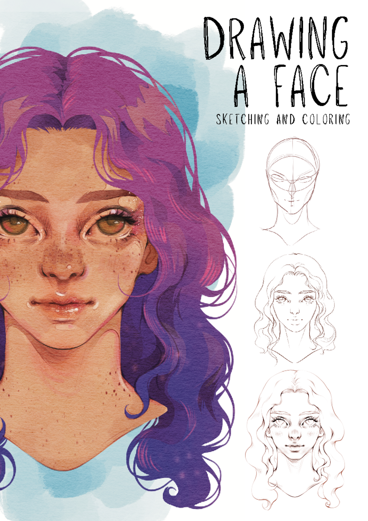 Drawing Face Tutorial - Drawing a face ####### Sketching and coloring ...
