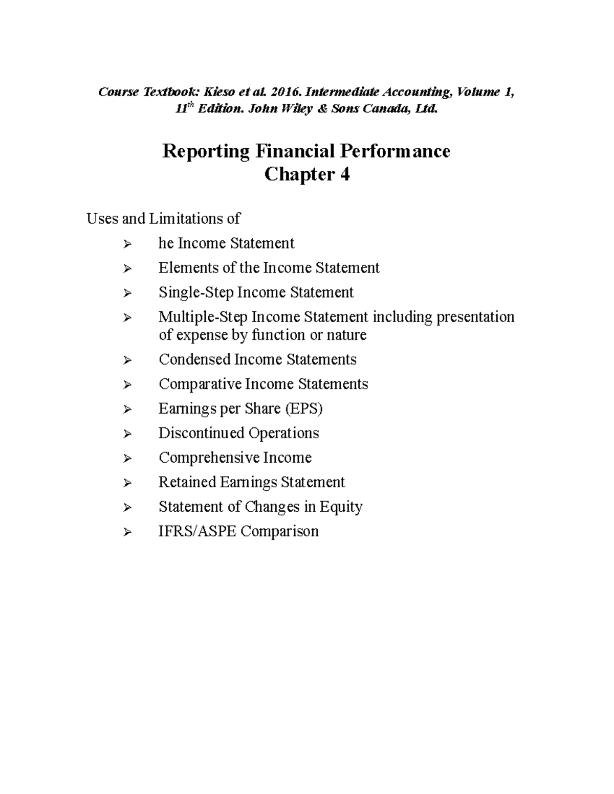 Ch 4 - Financial Performance - Warning: TT: more functions defined than expected Course Textbook ...