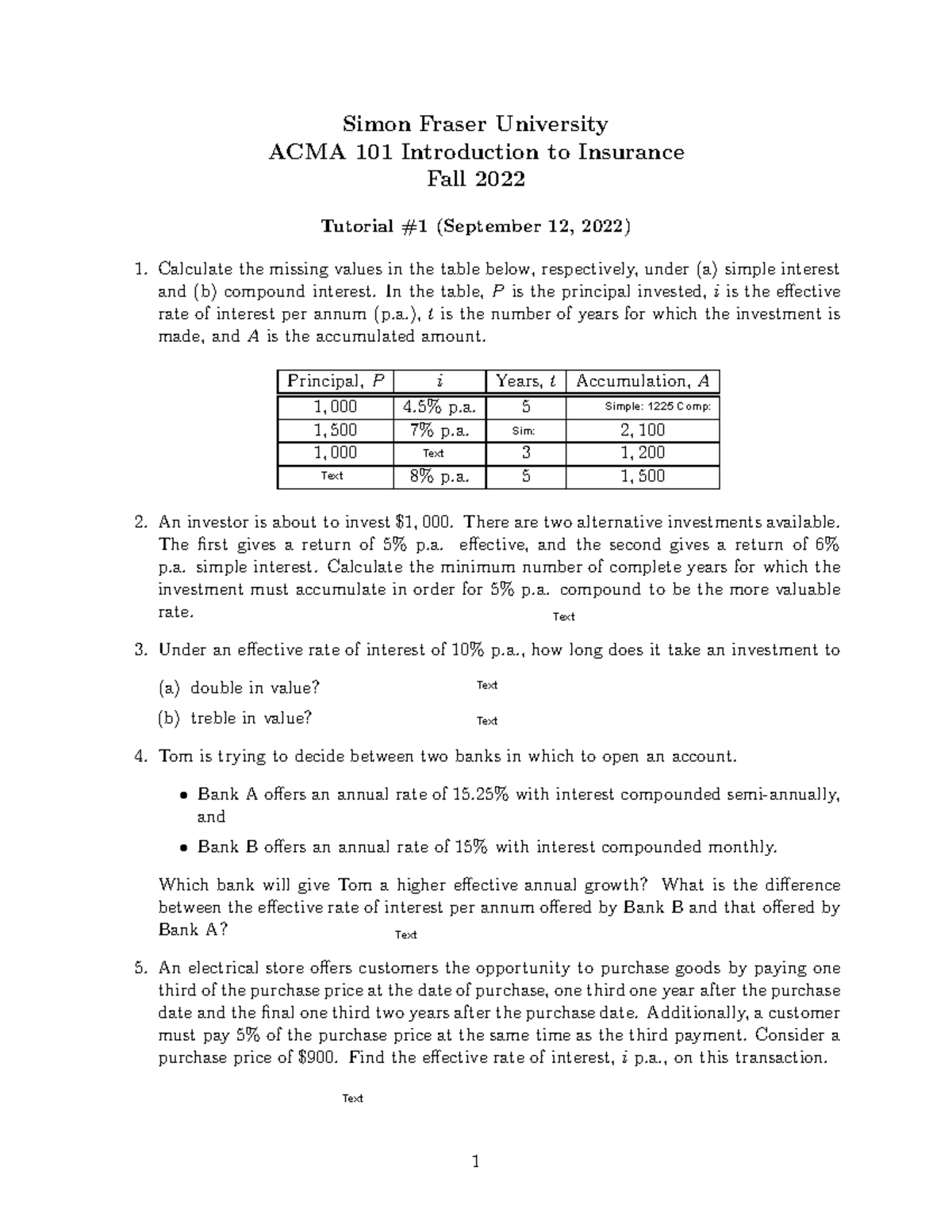 Acma101 22F Tut1 - practice - Simon Fraser University ACMA 101 ...