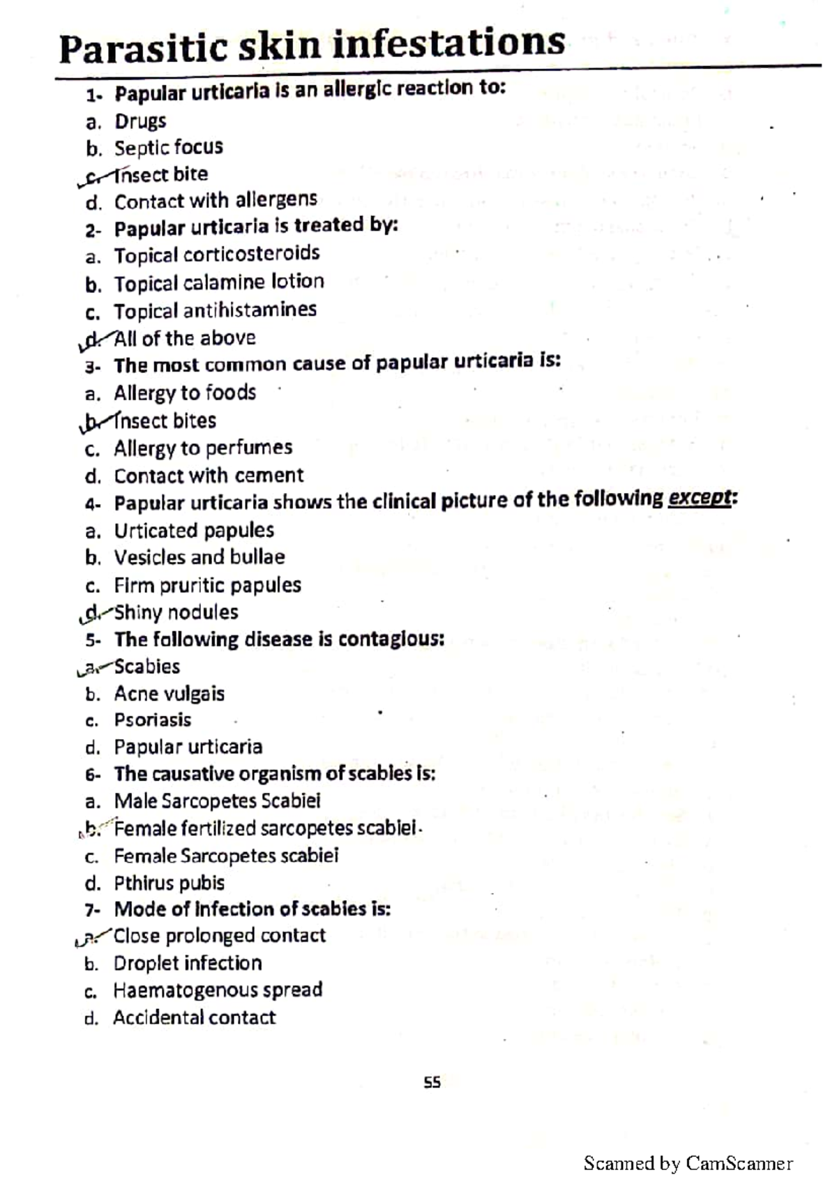 Parasitic, eczema - Dermatology & Reproduction Diseases - Studocu