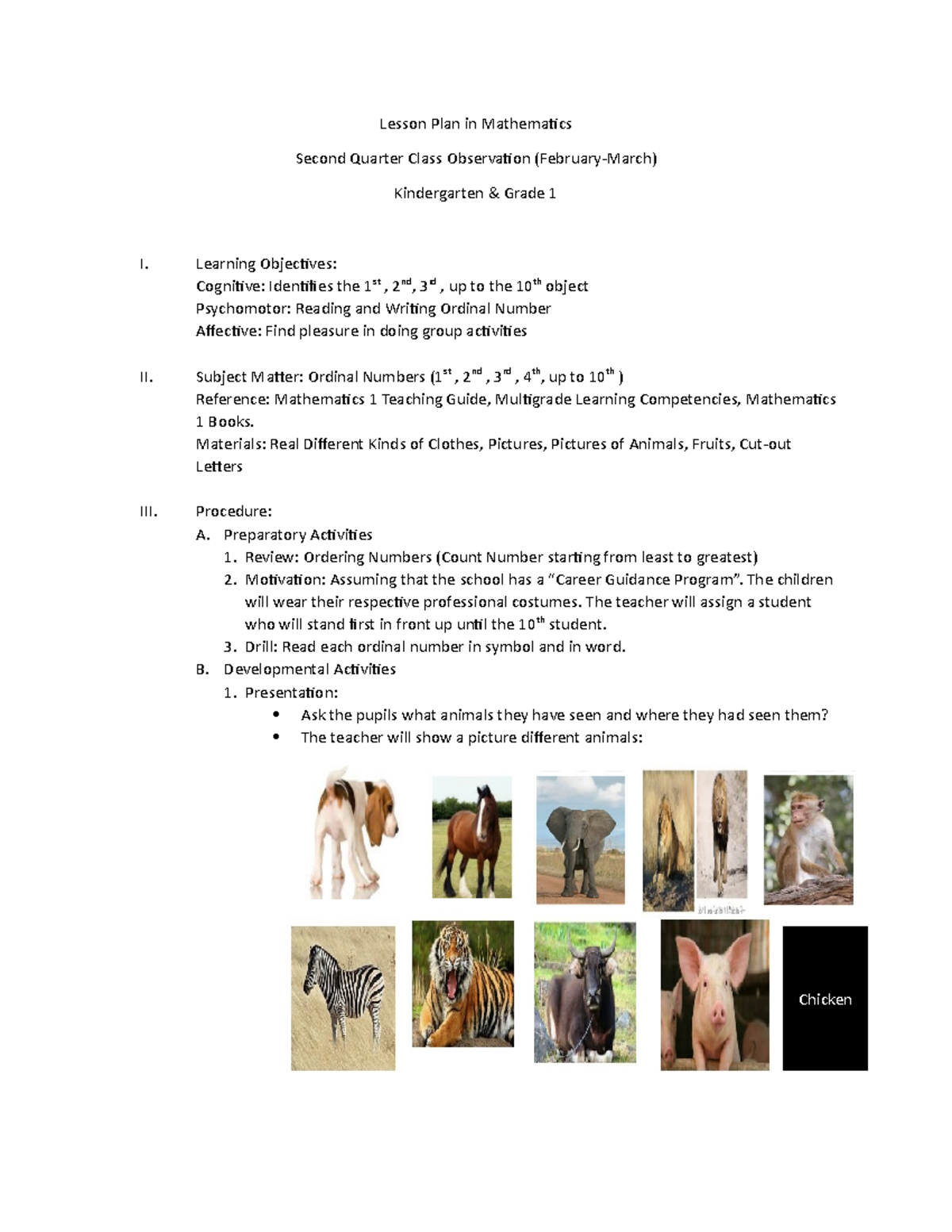 Lesson Plan in Mathematics - Lesson Plan in Mathematics Second Quarter ...