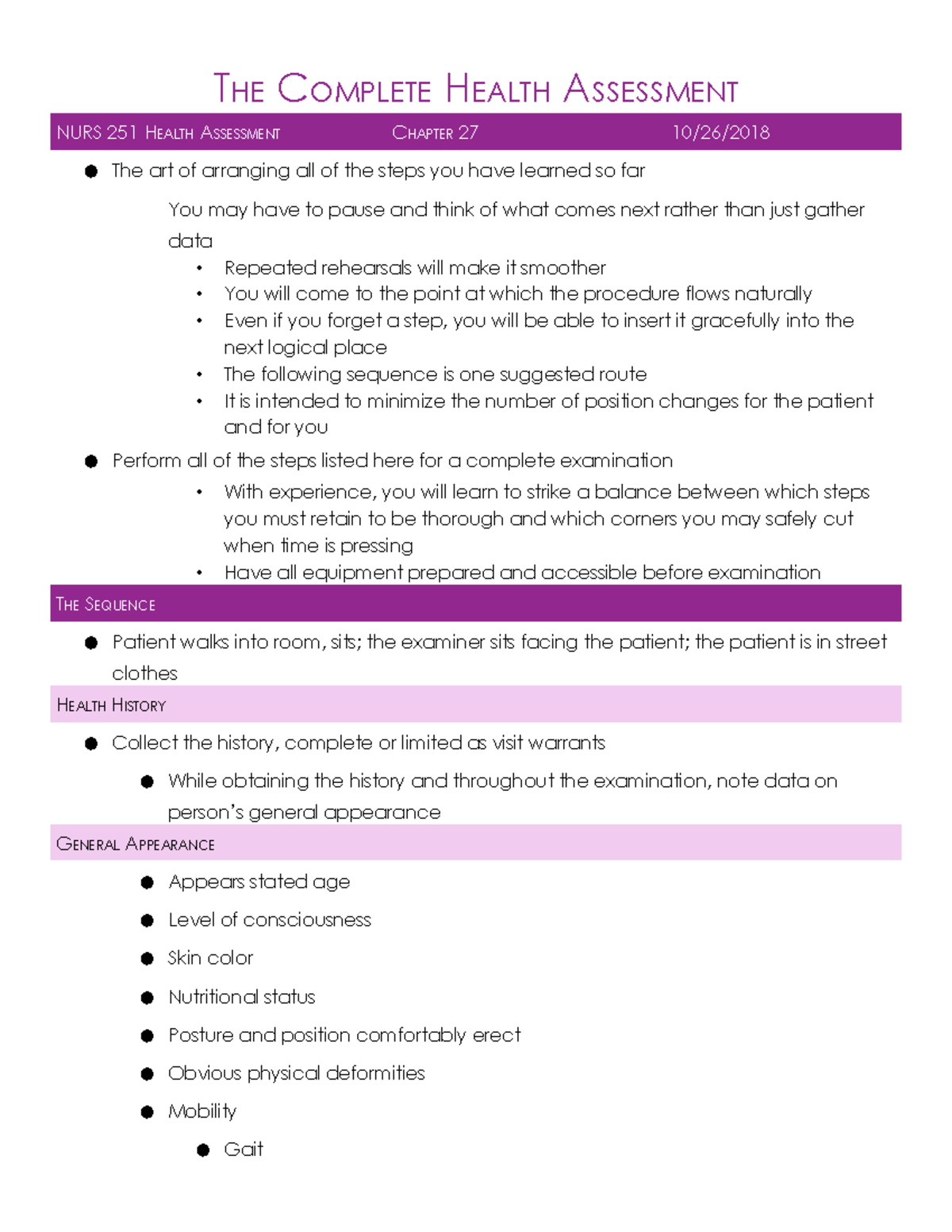 The Complete Health Assessment - THE COMPLETE HEALTH ASSESSMENT NURS ...