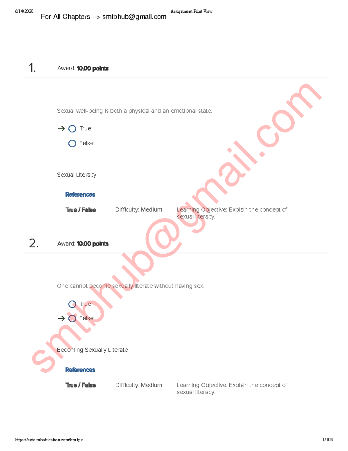 Test Bank Solutions For Human Sexuality: Self, Society and Culture 2nd ...
