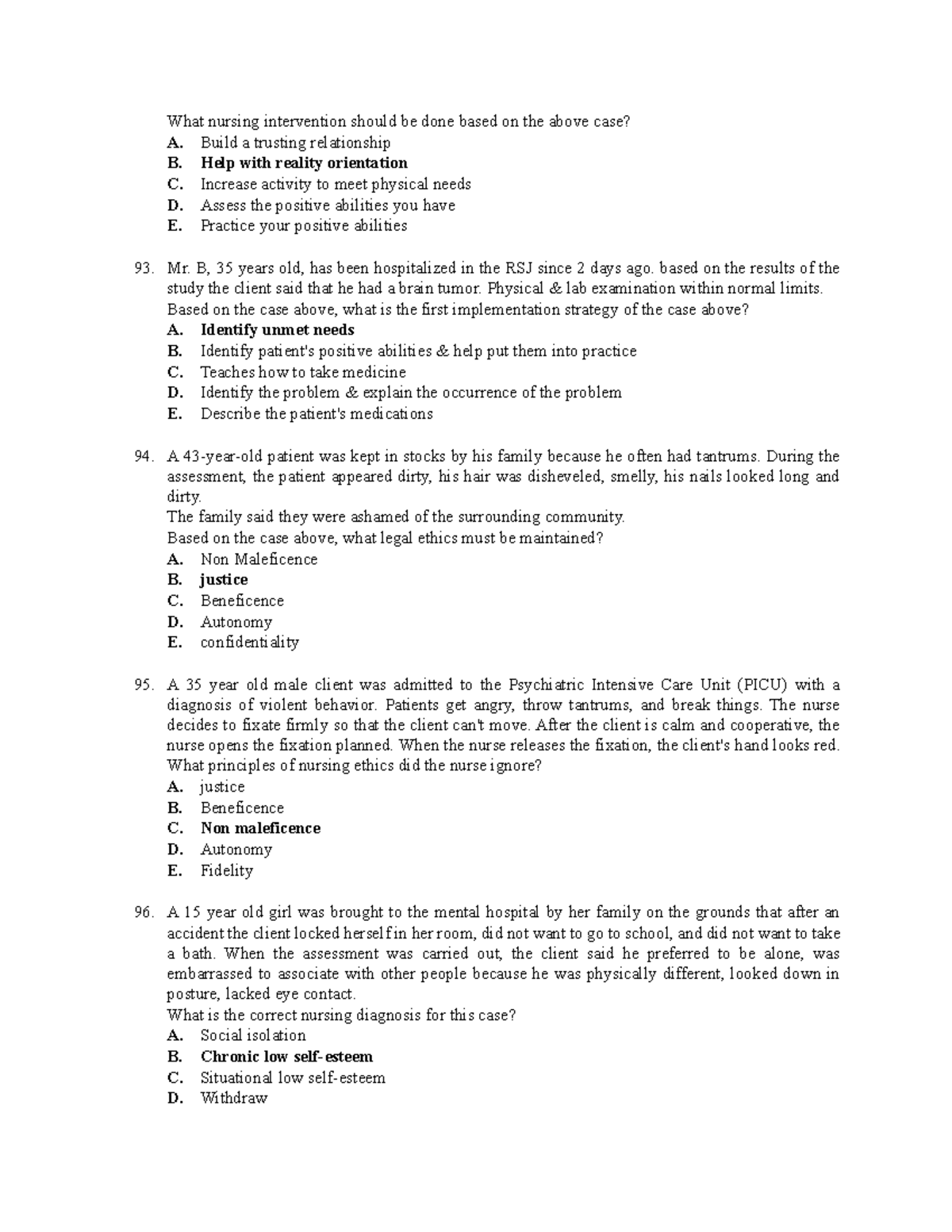 Nursing - CTE, materials-7 - What nursing intervention should be done ...