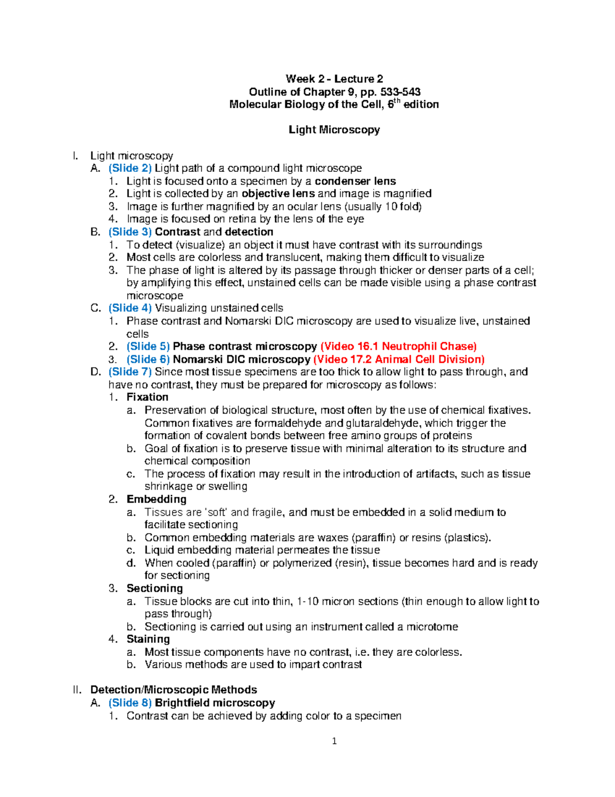 Biol4004 02 Outline 2 2016 Week 2 Lecture 2 Outline Of Chapter 9 Pp 533 Molecular