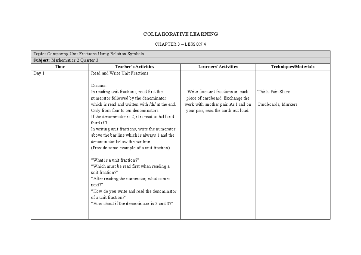 Collaborative- Learning - COLLABORATIVE LEARNING CHAPTER 3 – LESSON 4 ...