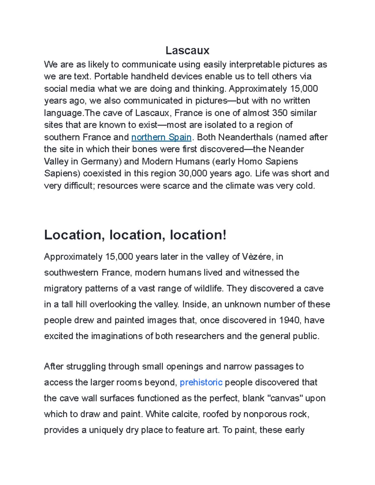Lascaux - Lascaux We are as likely to communicate using easily ...