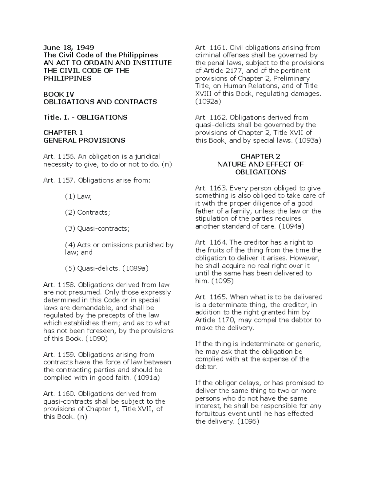 ACC-LAW101 - The civil code of the Philippines an act to ordain and ...