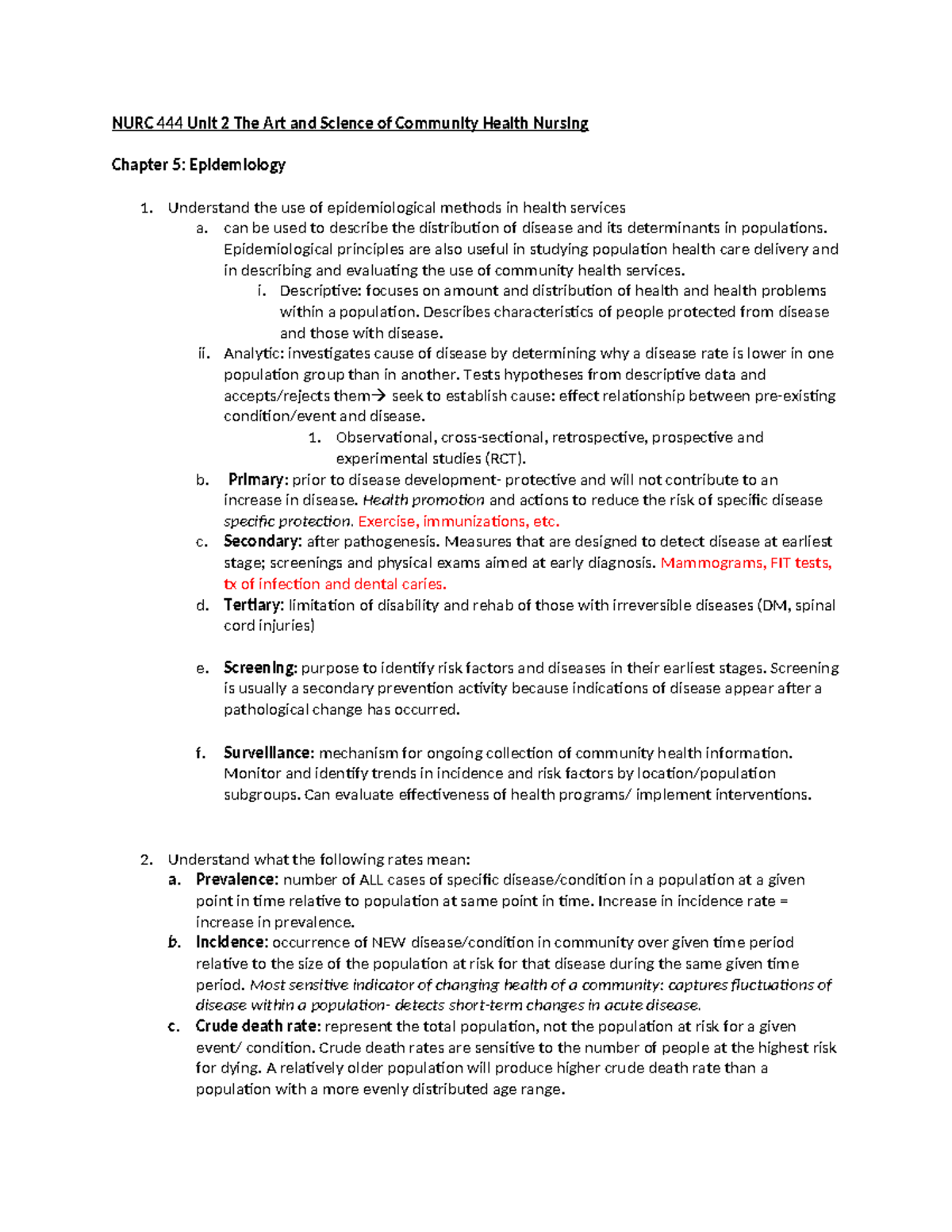 NURC 444 UNIT 2 Study Guide - NURC 444 Unit 2 The Art and Science of ...