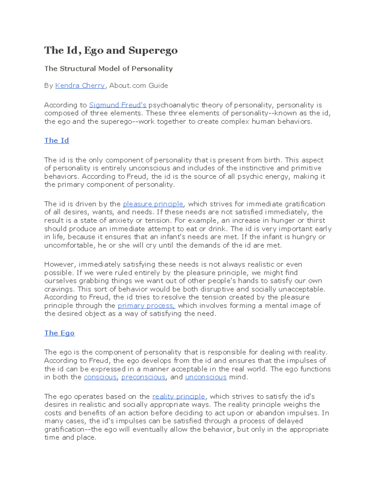 Id-Ego-Superego - asasasasas - The Id, Ego and Superego The Structural ...