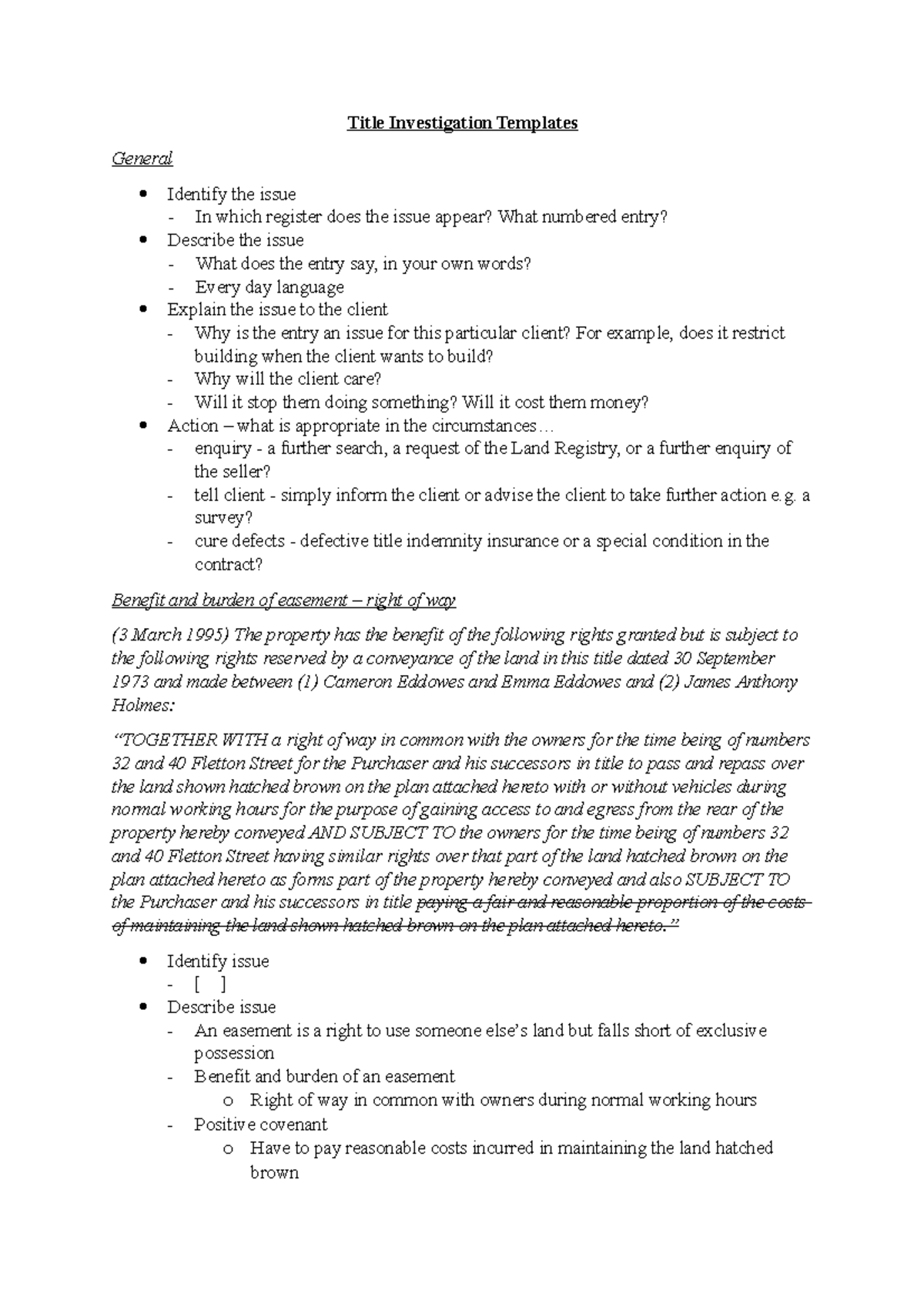 Title investigation Templates with examples - Title Investigation ...