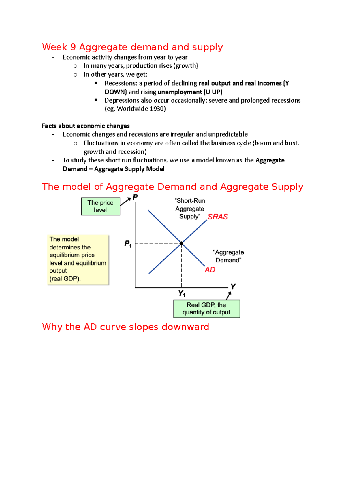 Week 9 Aggregate demand and supply - Week 9 Aggregate demand and supply ...
