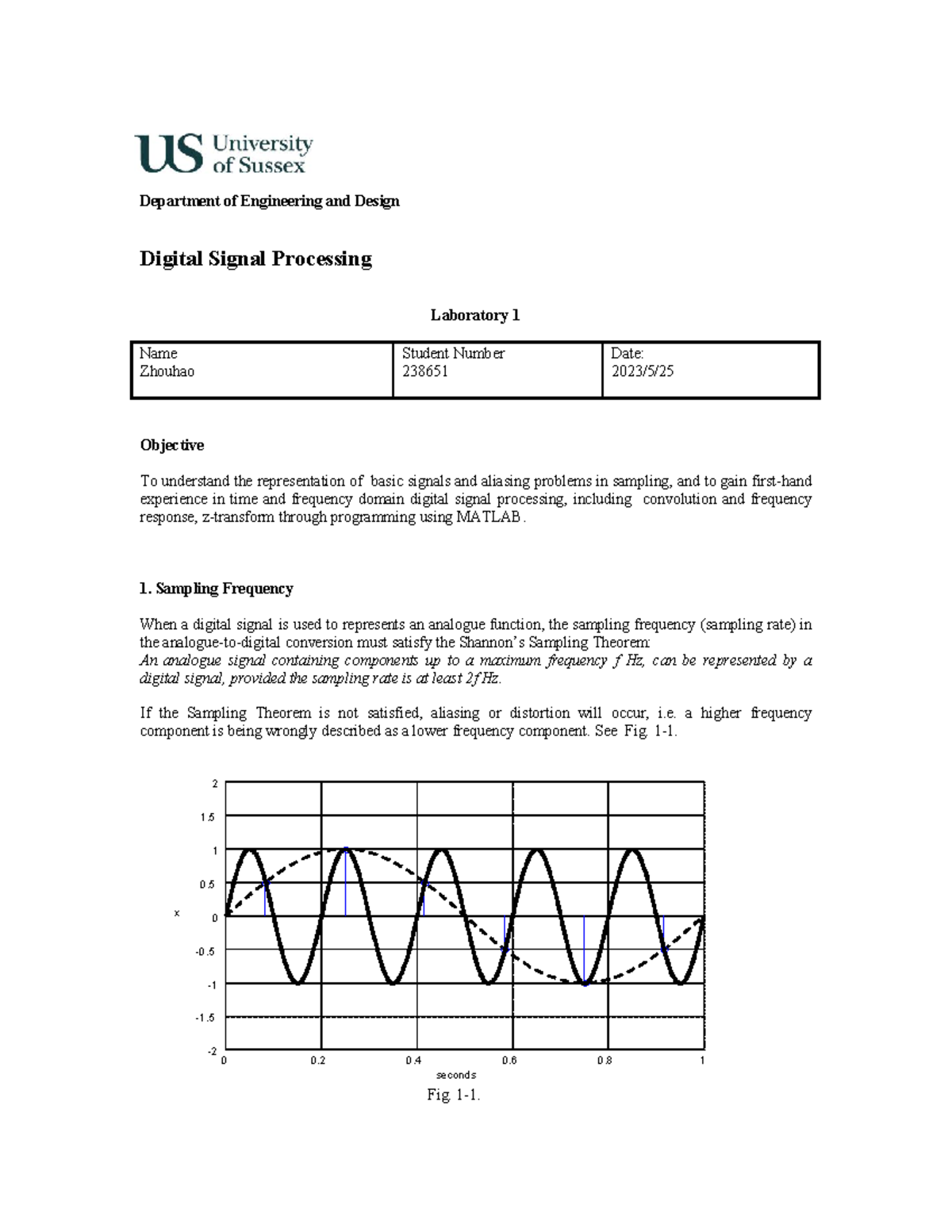 EDD2F6F3 D718 4F8E A3F5 481A20ABD7D0 - Department of Engineering and Design Digital Signal - Studocu