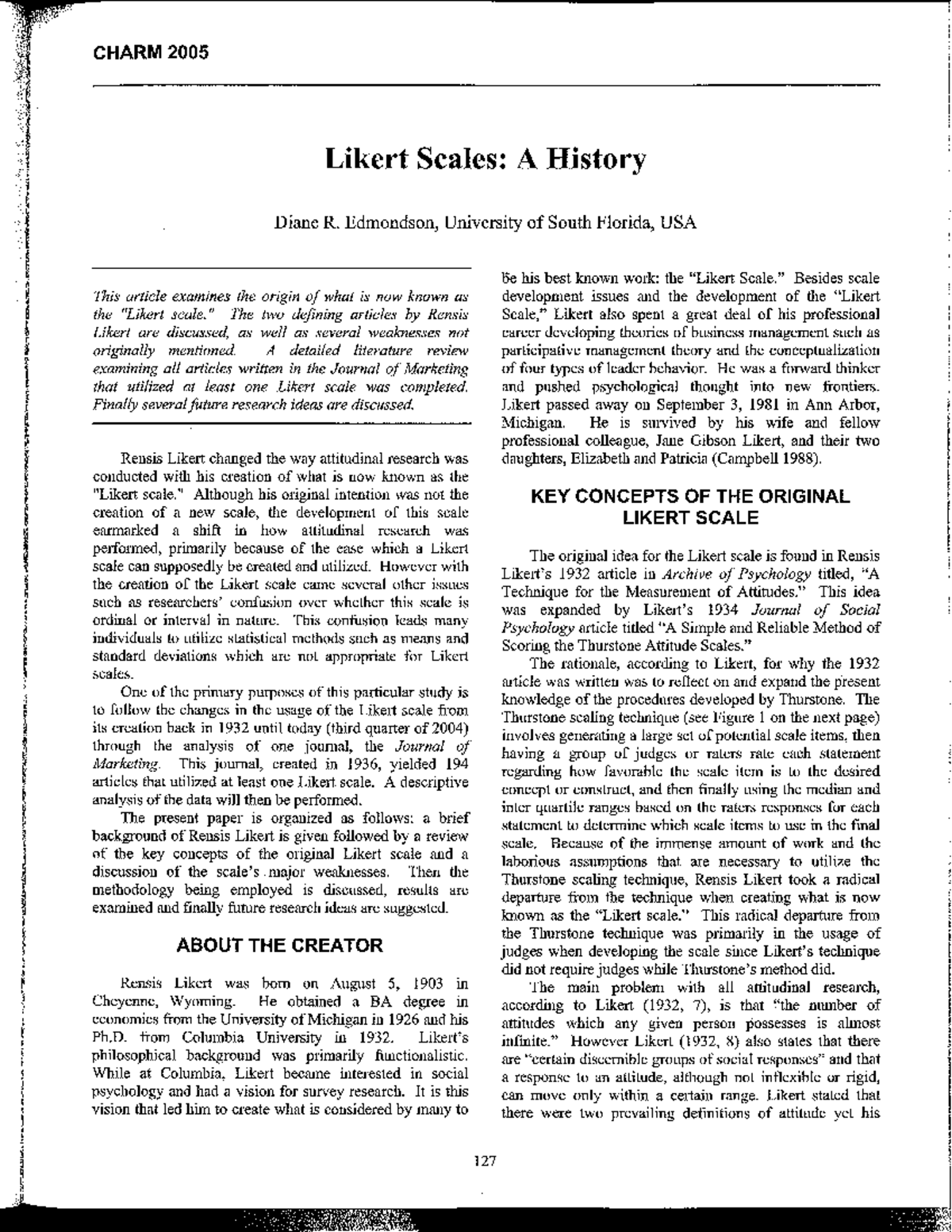 Likert Scale - History and Some Additional Info for Research that will ...